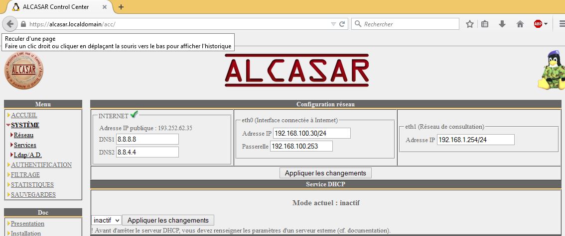 ALCASAR : Portail Captif sur Serveur Hyper-V | PC2S - Bubu