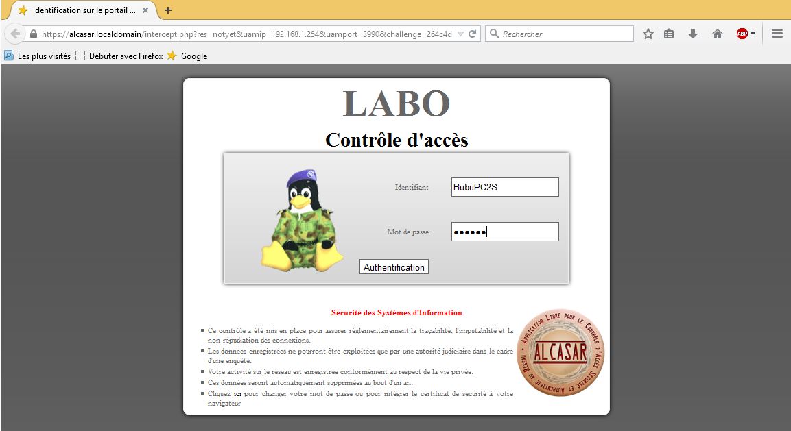 ALCASAR : Portail Captif sur Serveur Hyper-V | PC2S - Bubu