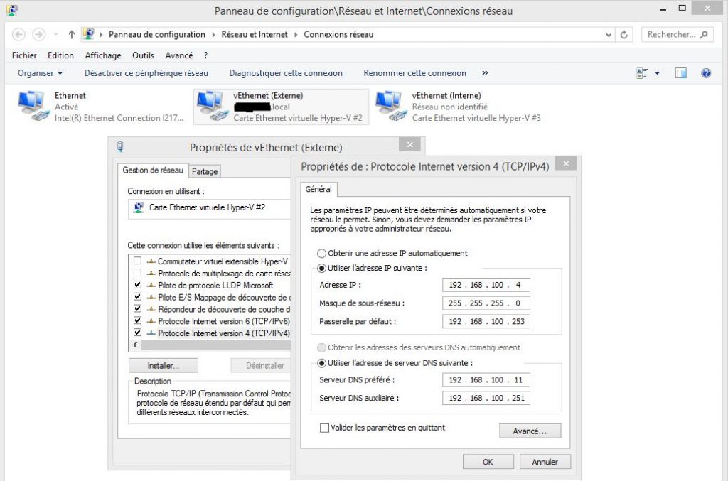 Hyper-V - Configuration Commutateur Réseau Virtuel - PC2S - Bubu
