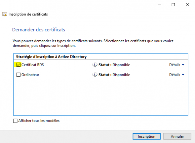 RDS - Publier Programmes RemoteApp - Certificat HTTPS Work Resources ...