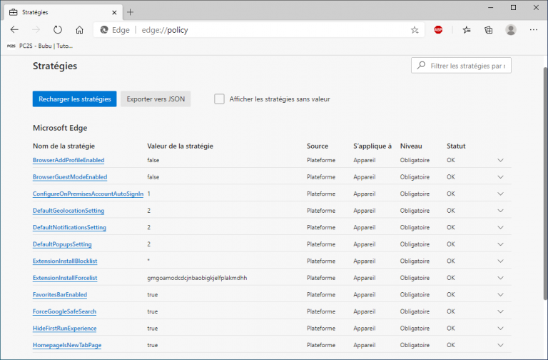 GPO - Déployer et Configurer Microsoft Edge en Entreprise - PC2S - Bubu